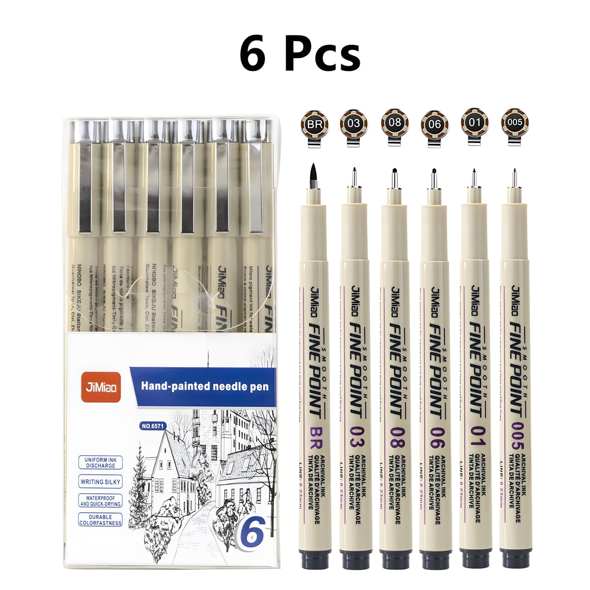 Fineliner Pens, Black Drawing Art Pens, Waterproof Ink Set Artist ...