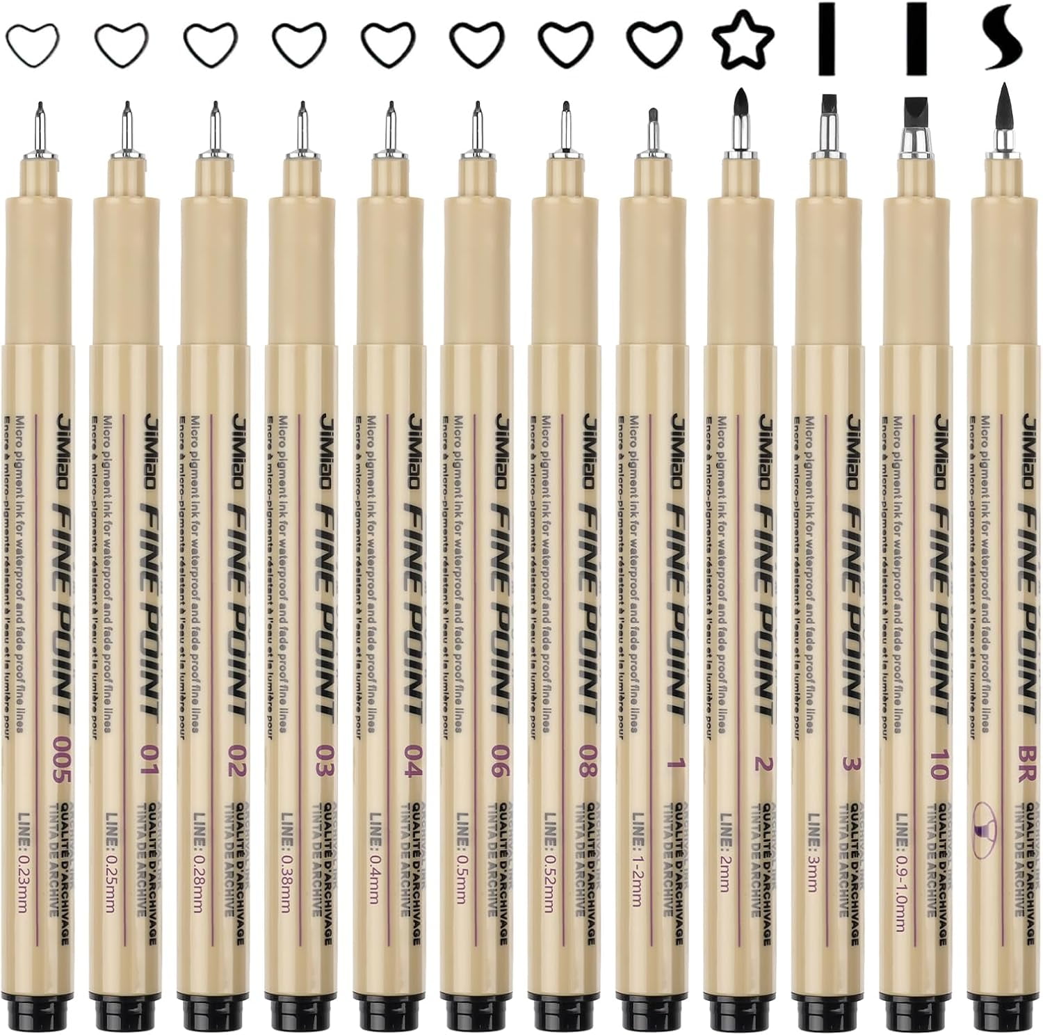 Fineliners Pens, 12 Piece Micron Fine Liner Pens Black with 12 ...