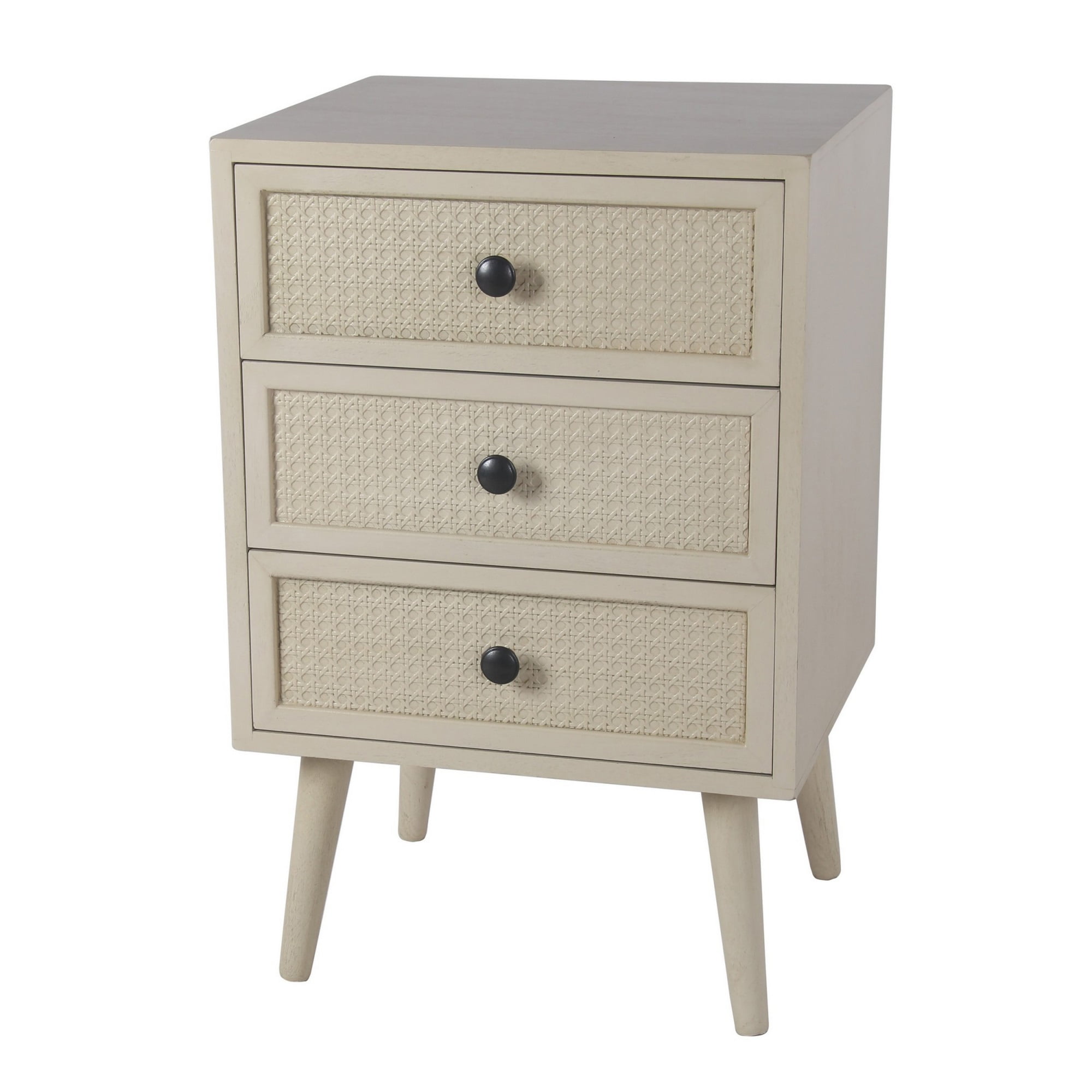 Finely 24 Inch Modern Wood Accent Chest with 3 Drawers, Crisp White ...