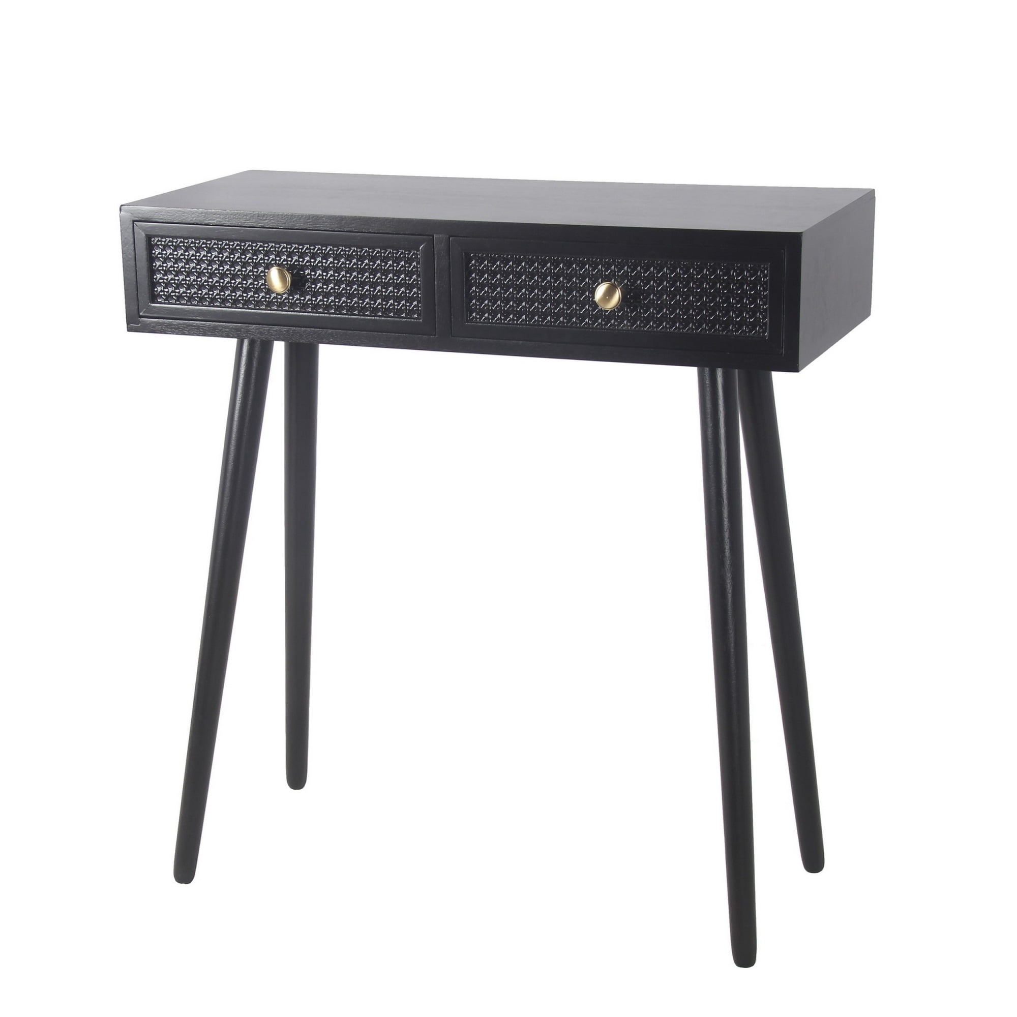 Finely 30 Inch Modern Accent Console Table with 2 Drawers, Midnight ...
