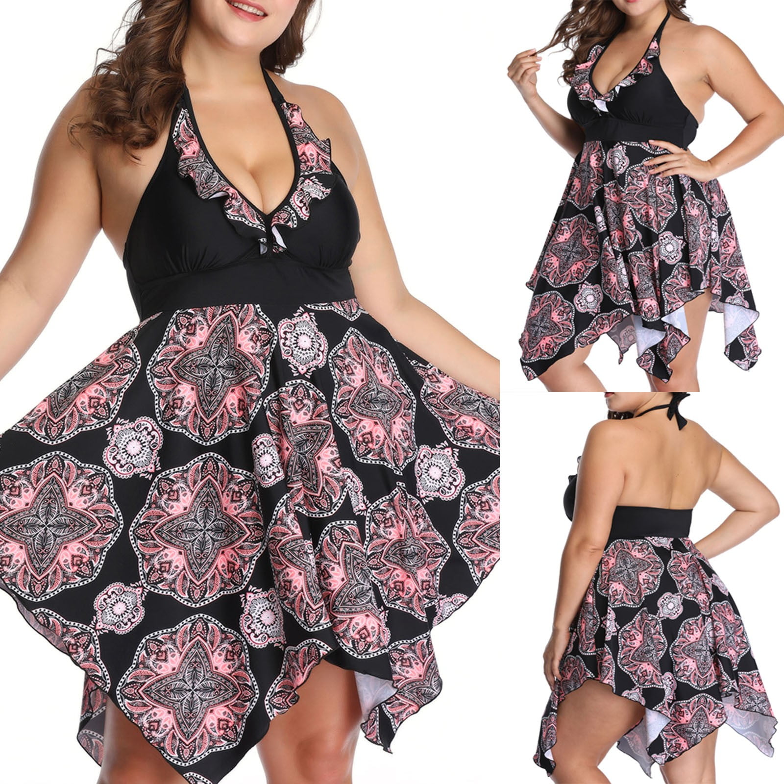 Finelylove Modest Swimsuits For Women Tummy Concealing Sport Bra Style ...