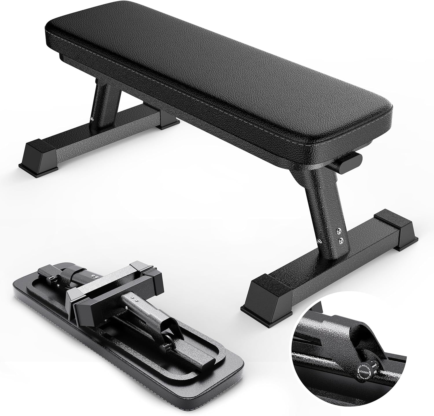 Finer Form Gym Quality Foldable Flat Bench for Multi-Purpose Weight ...