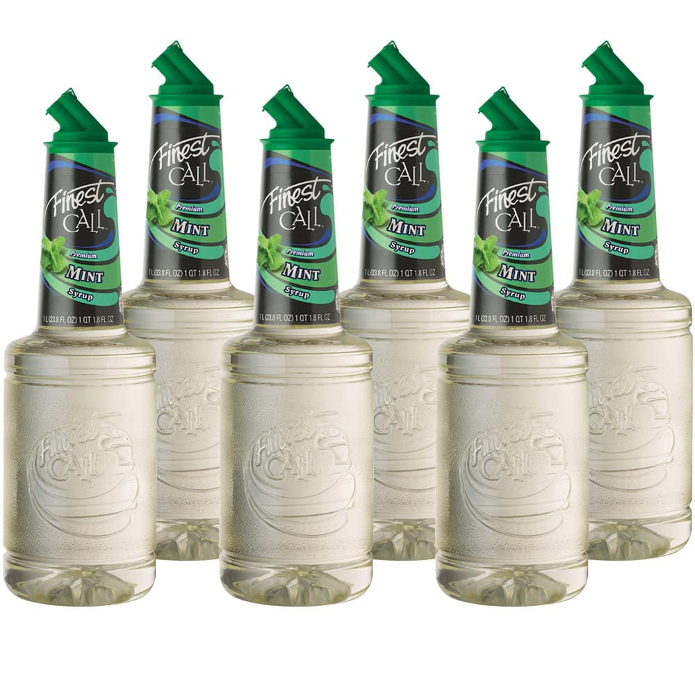 Finest Call Premium Mint Flavored Syrup Drink Mix, 1 Liter Bottle (33.8 ...