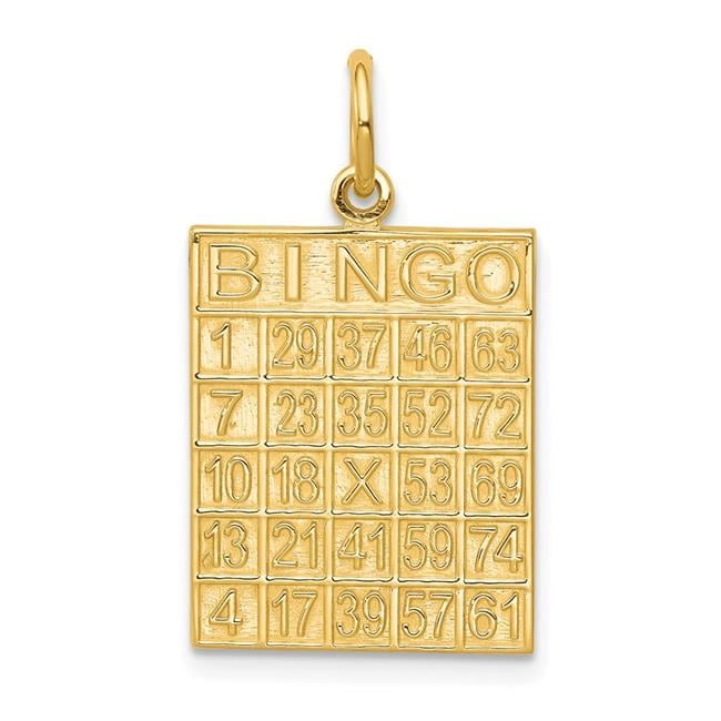 Finest Gold 10K Solid Bingo Card Charm - Walmart.com
