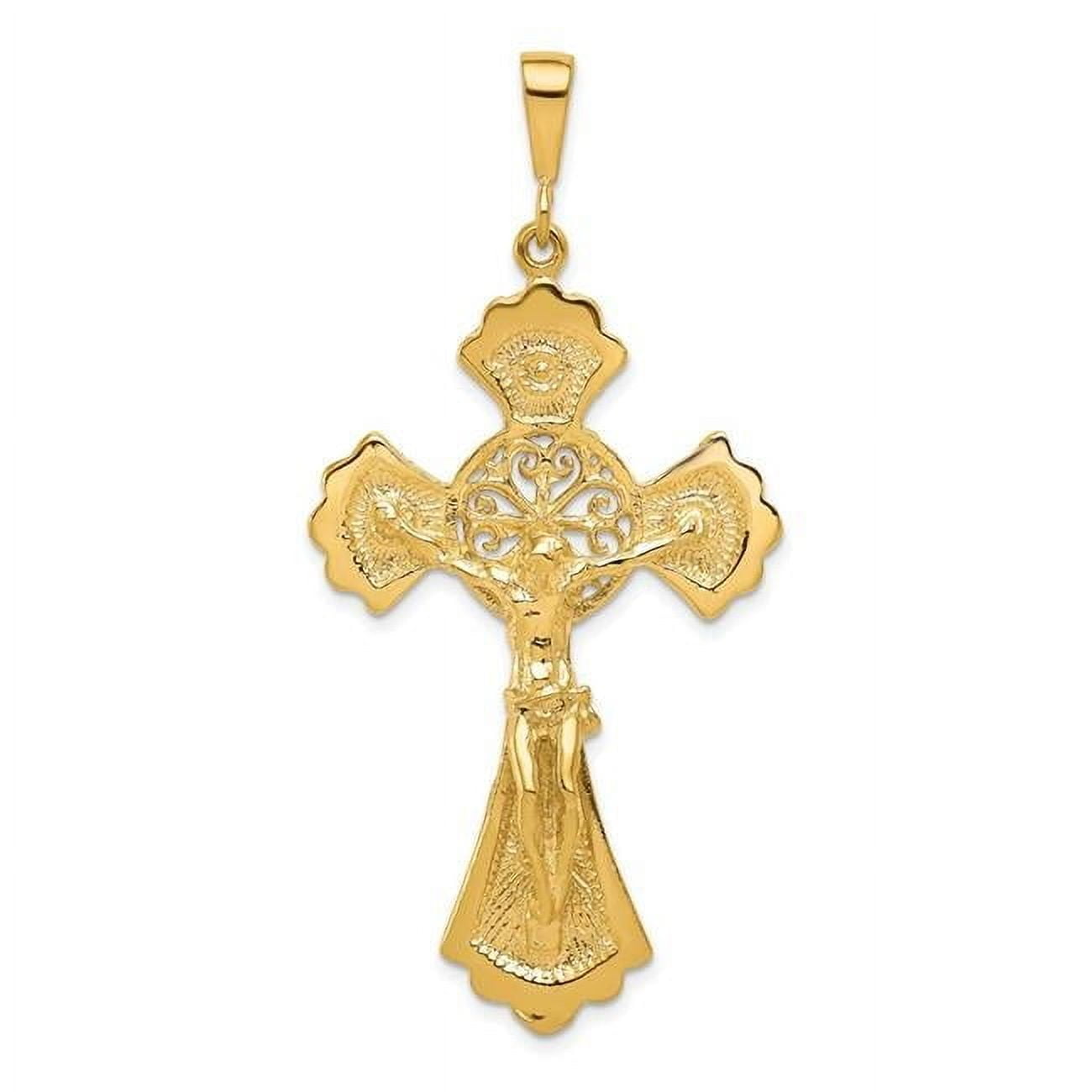 Finest Gold 10K Yellow Gold Crucifix Charm - Walmart.com