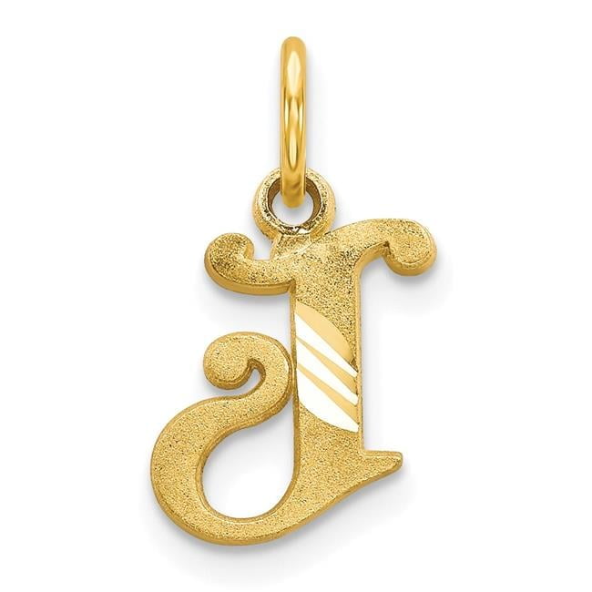 10k Yellow Gold Initial J charm, Charming Charms for Bracelets and ...