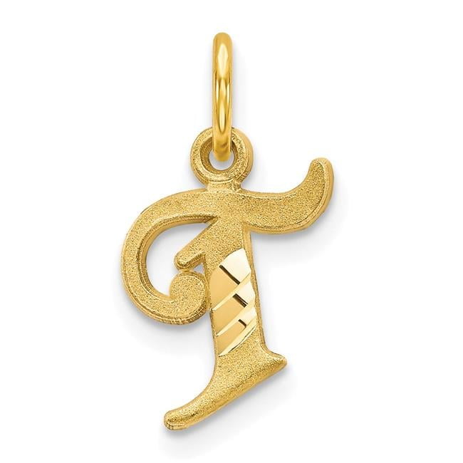 Finest Gold 10K Yellow Gold Initial T Charm - Walmart.com