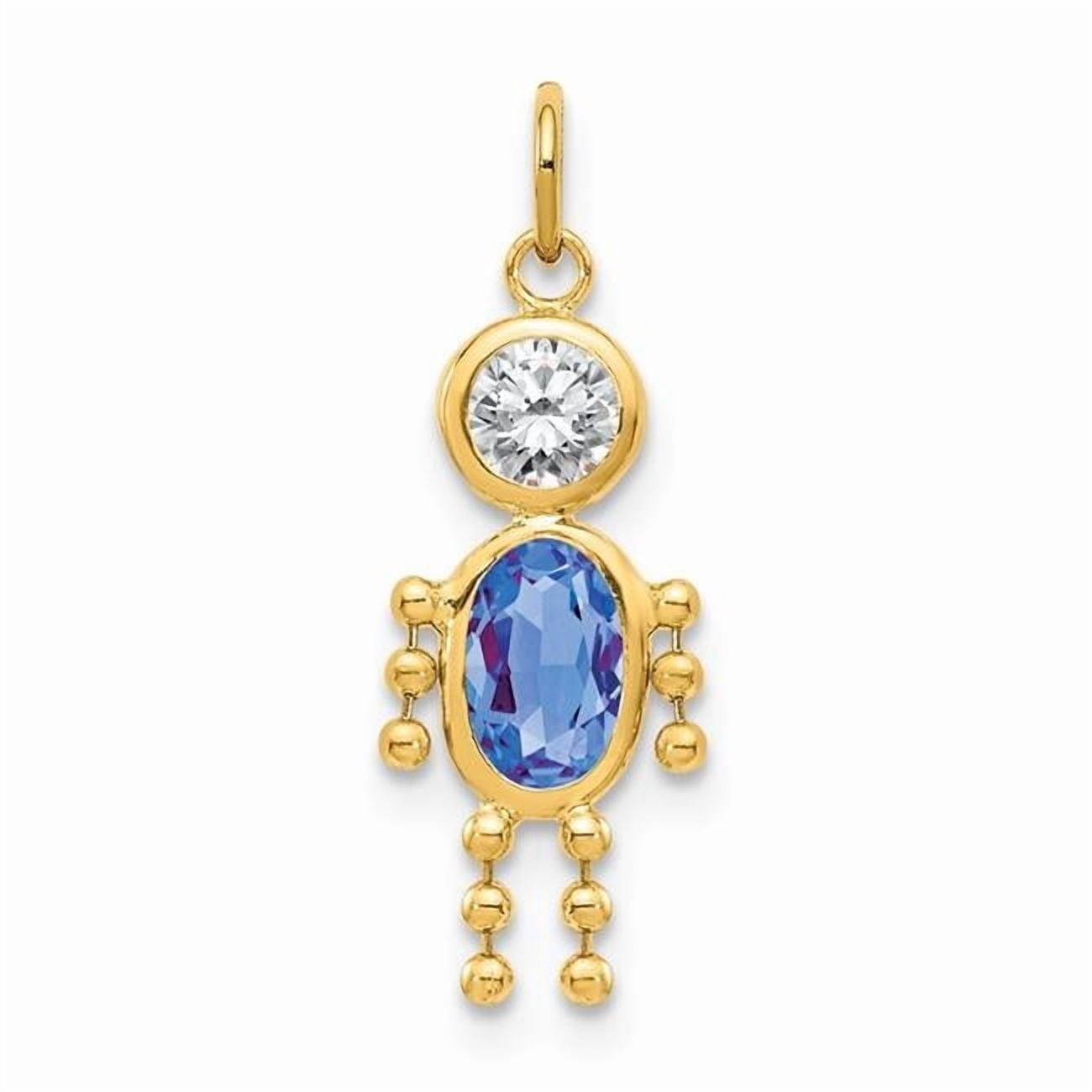 Finest Gold 10K Yellow Gold Boy Birthstone Charm for September, Hollow ...