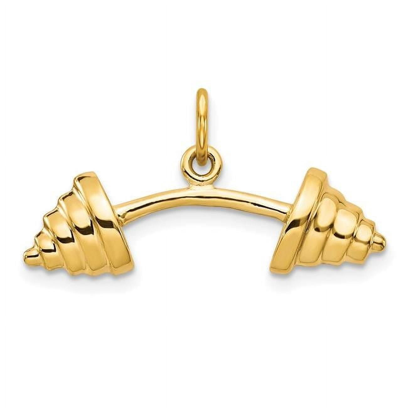 Finest Gold 10K Yellow Gold Solid Barbell Charm - Walmart.com