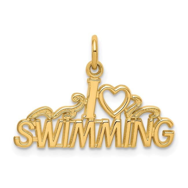 Finest Gold 10K Yellow Gold Swimming Charm - Walmart.com