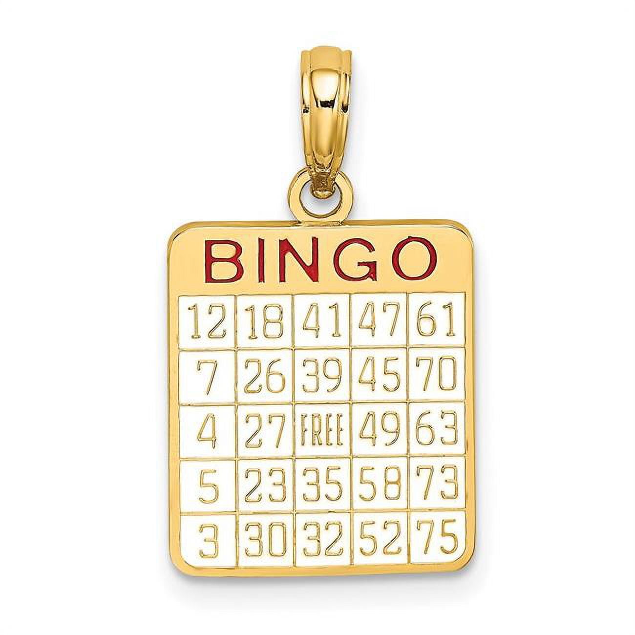 Finest Gold 10K Yellow Gold with Enamel Bingo Card Charm - Walmart.com