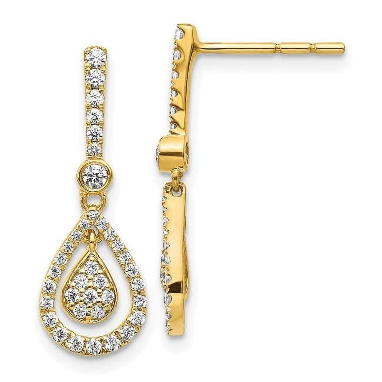 Finest Gold 14K Diamond Fancy Teardrop Dangle Post Earrings - Walmart.com