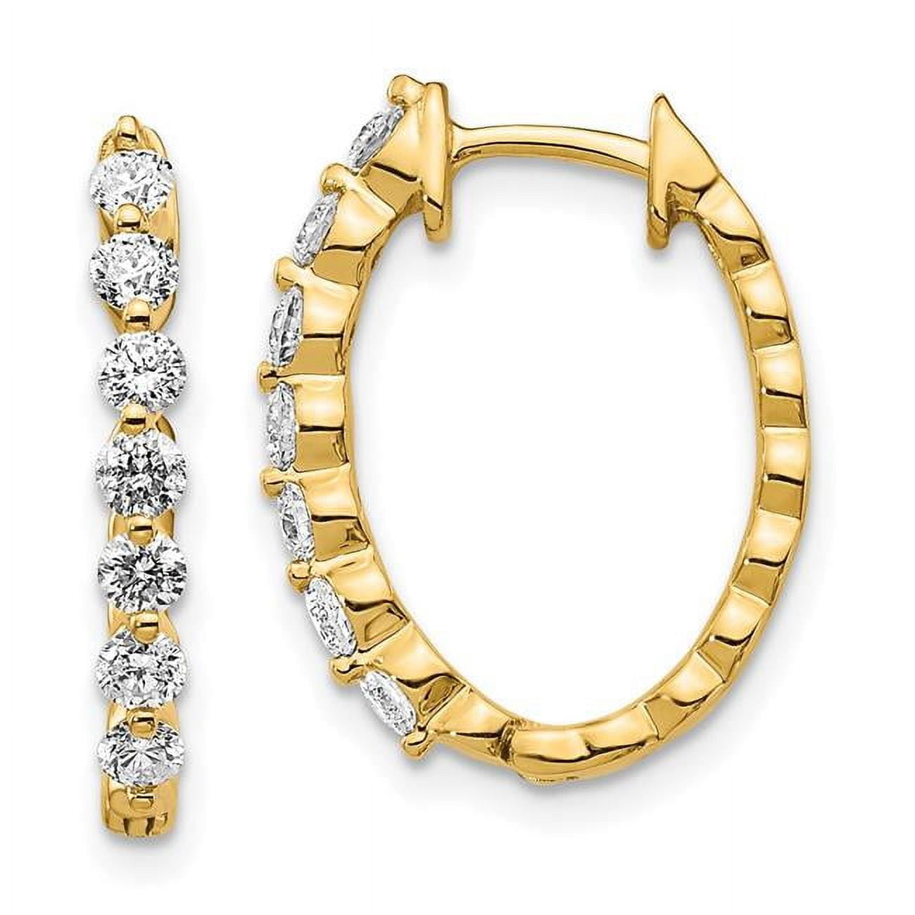 Finest Gold 14K Diamond Hinged Hoop Mounting Earring - Walmart.com