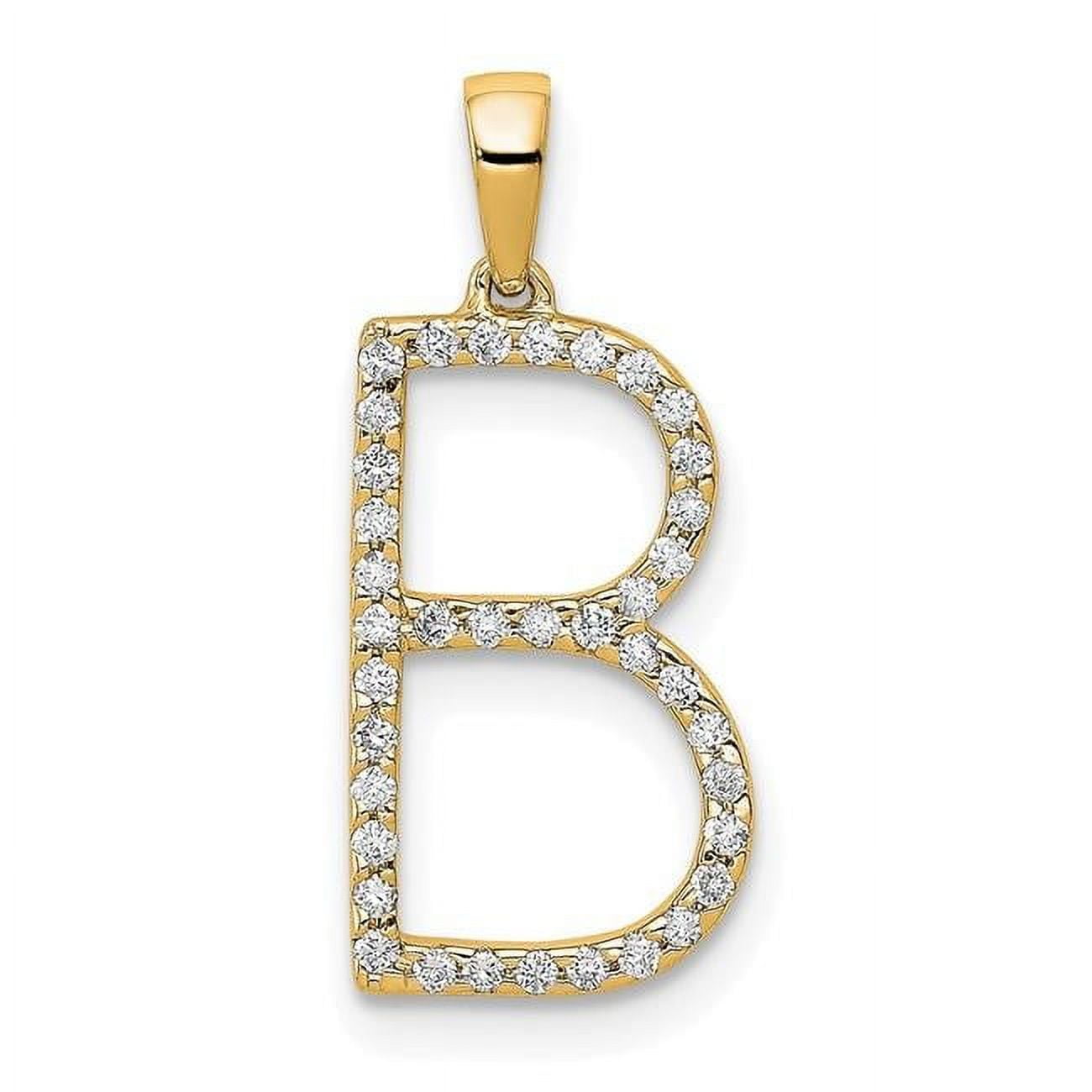 Finest Gold 14K Diamond Letter B Initial Pendant - Walmart.com
