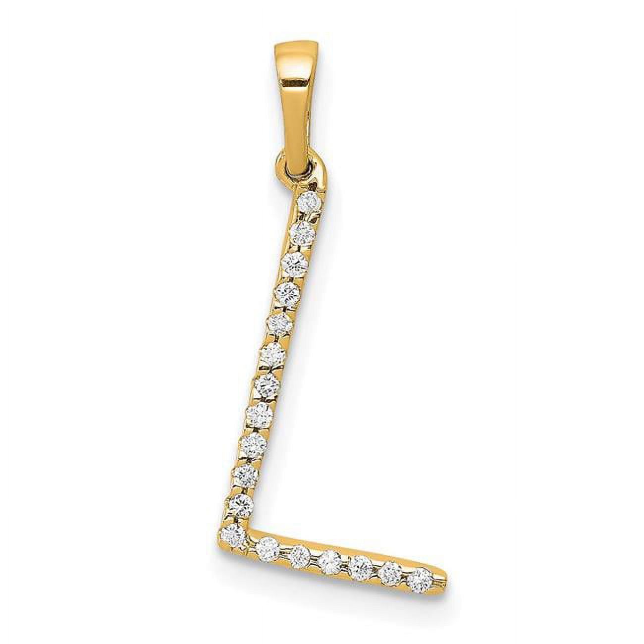 Finest Gold 14K Diamond Letter L Initial Pendant - Walmart.com