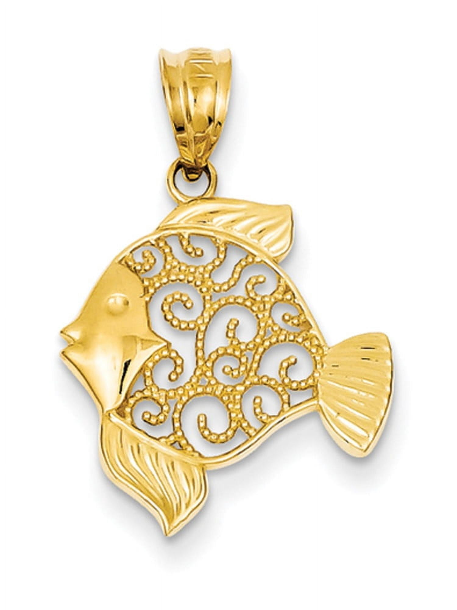 14k Filigree Fish Pendant K4872 - Walmart.com