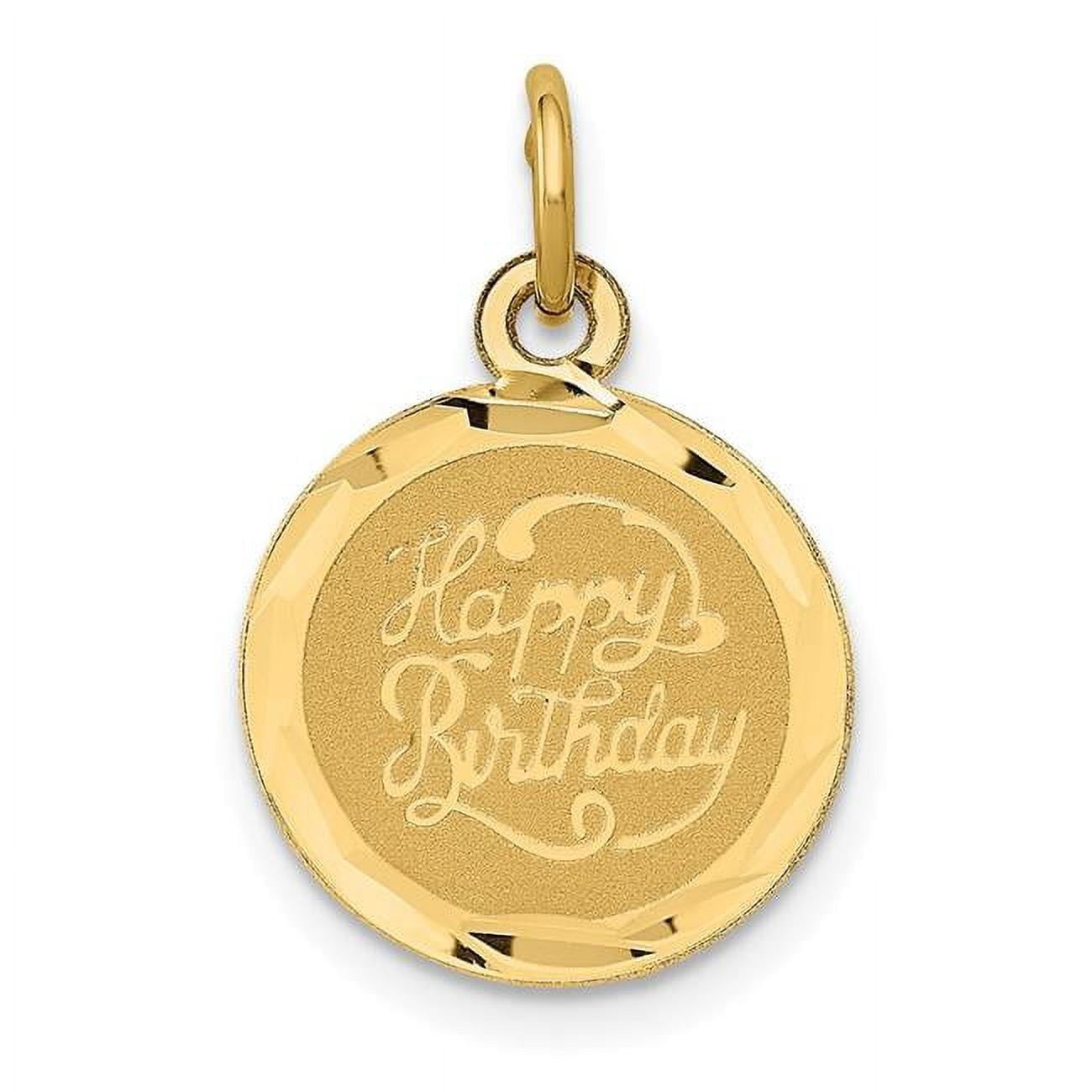 Finest Gold 14K Happy Birthday Disc Charm - Walmart.com