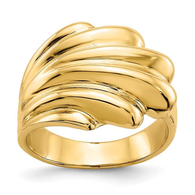 14k Yellow Gold Solid High Polished Dome Ring Size 6 Ring for Women - 6 ...