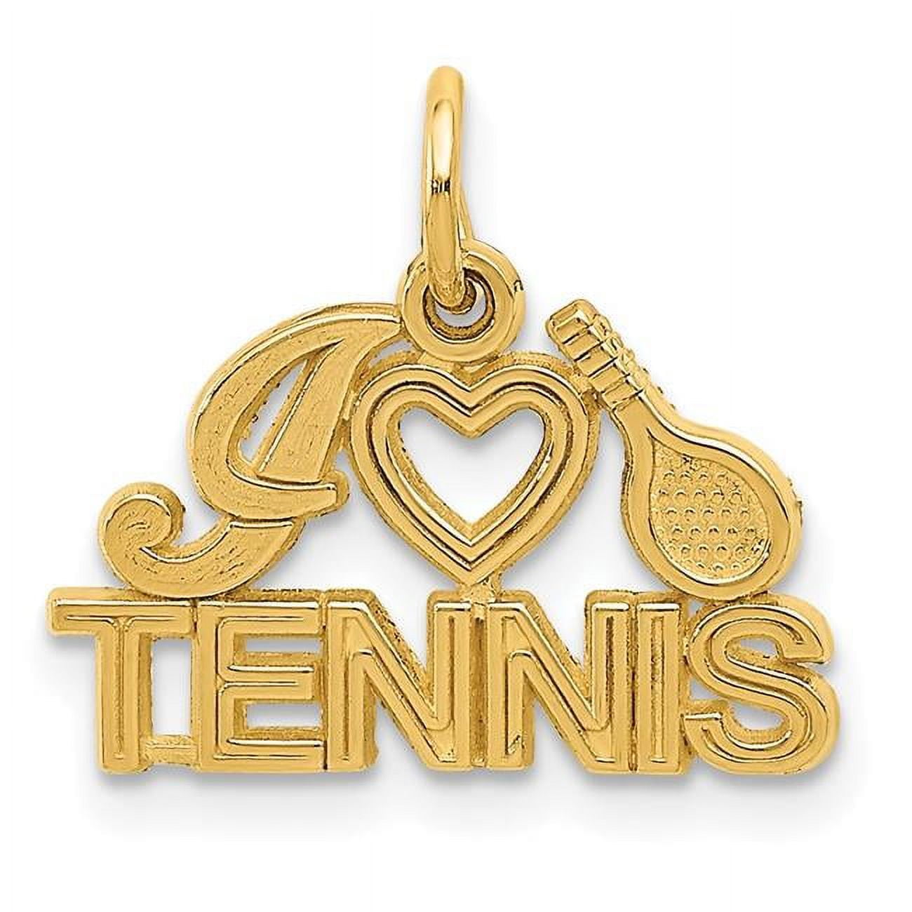 Finest Gold 14K I Heart Tennis Charm - Walmart.com