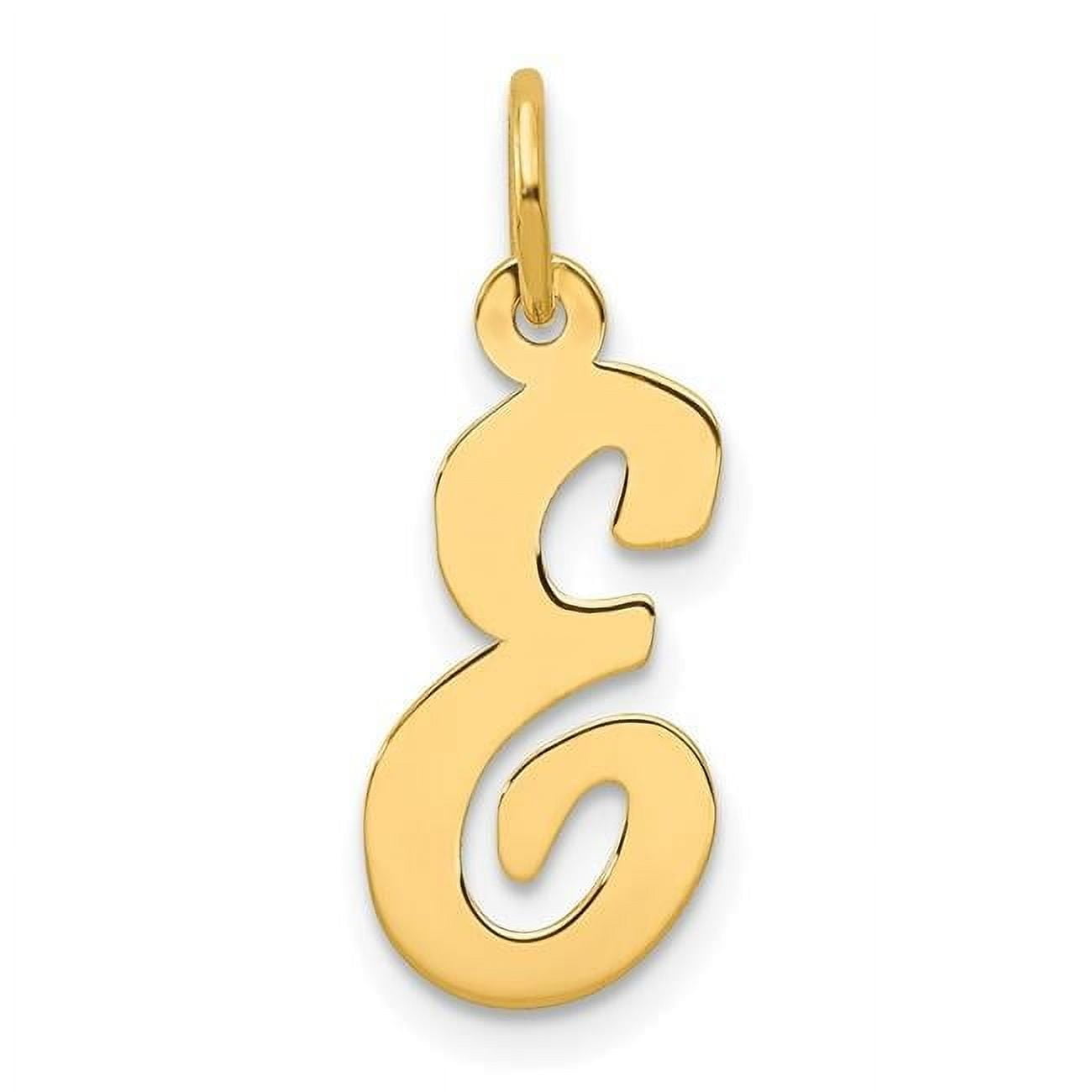 Finest Gold 14K Medium Script Letter E Initial Charm - Walmart.com