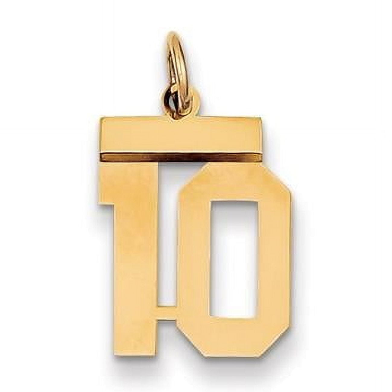 Finest Gold 14K Small Polished Number 10 Charm - Walmart.com