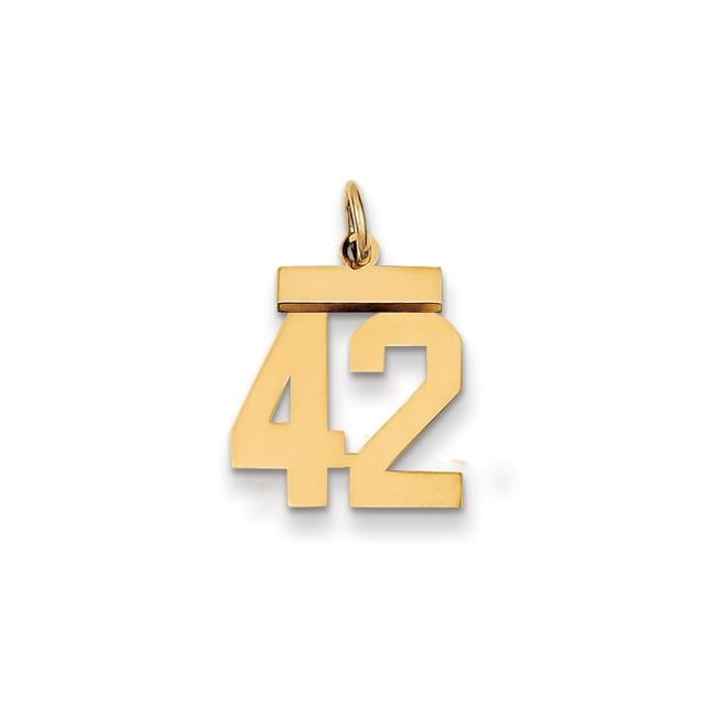 Finest Gold 14K Small Polished Number 42 Charm - Walmart.com