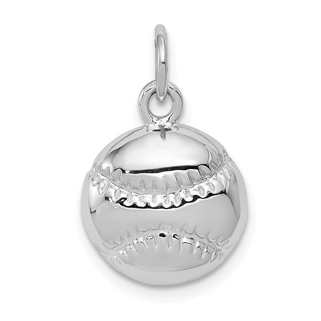 Finest Gold 14K White Gold Baseball Charm - Walmart.com