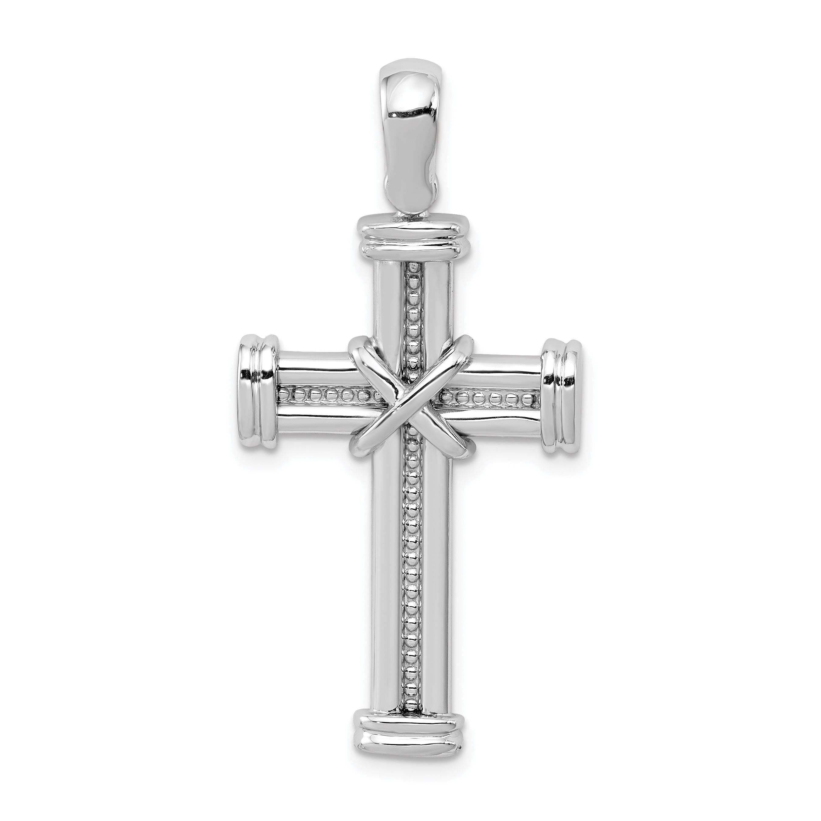 Finest Gold 14K White Gold Latin Cross Pendant - Walmart.com