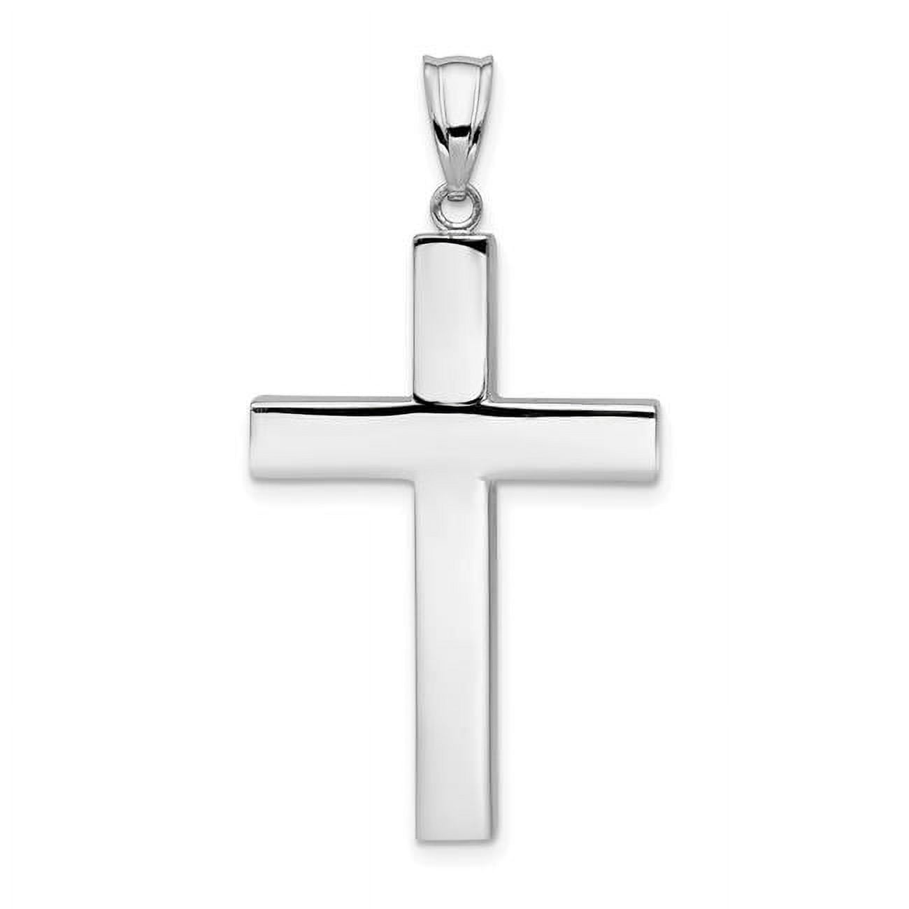 Finest Gold 14K White Gold Polished Hollow Cross Pendant - Walmart.com