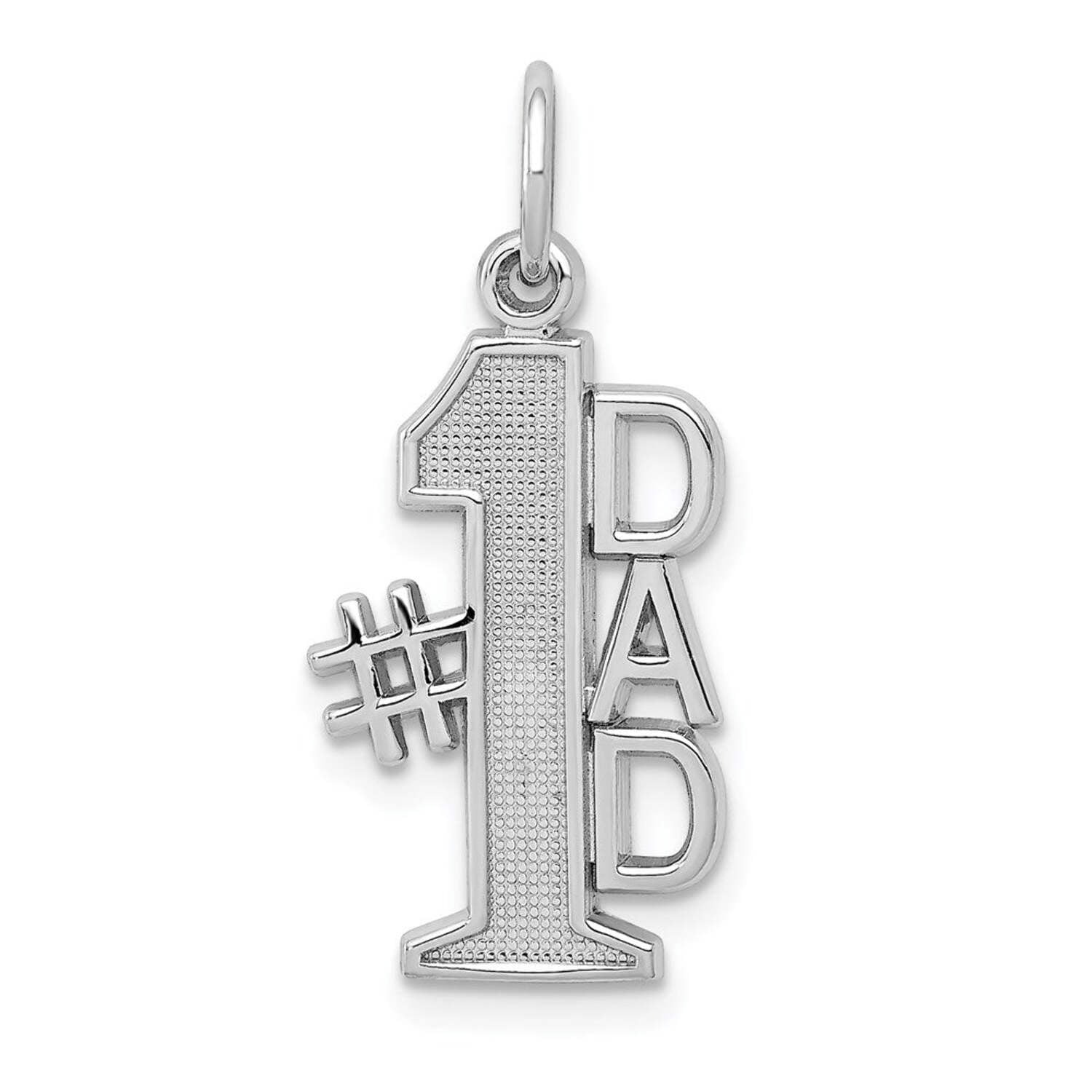 14k White Gold Polished #1 Dad Pendant - Walmart.com
