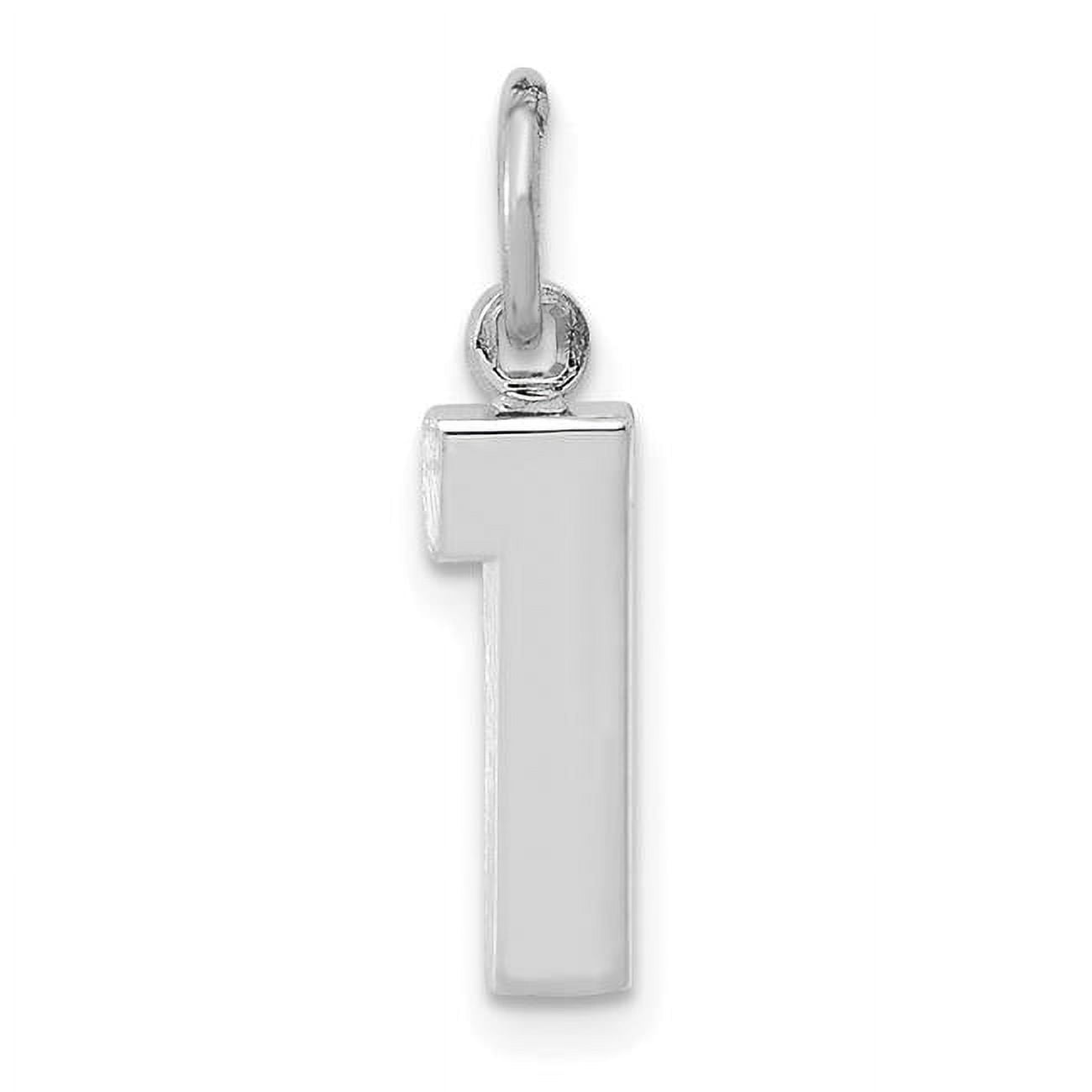 Finest Gold 14K White Gold Small Polished Number 1 Charm - Walmart.com