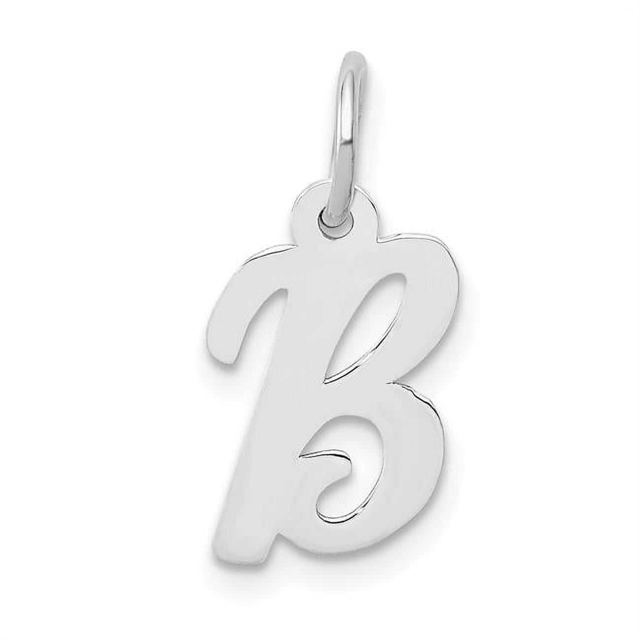 Finest Gold 14K White Gold Small Script Letter B Initial Charm ...