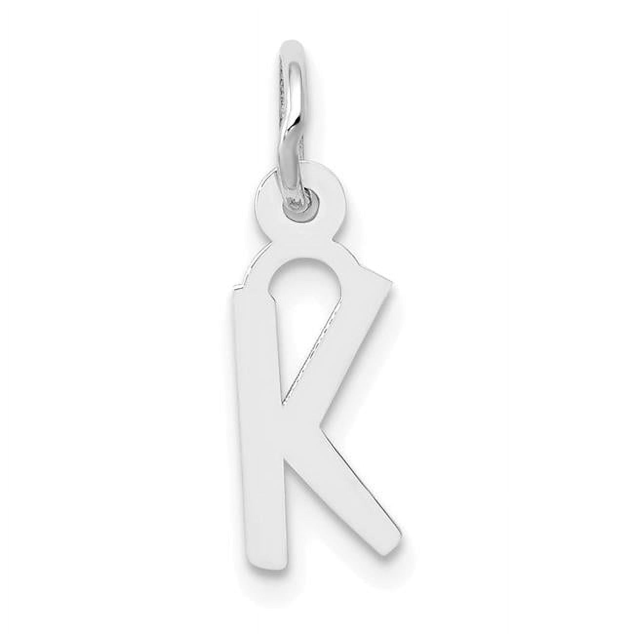 Finest Gold 14K White Gold Small Slanted Block Letter K Initial Charm ...