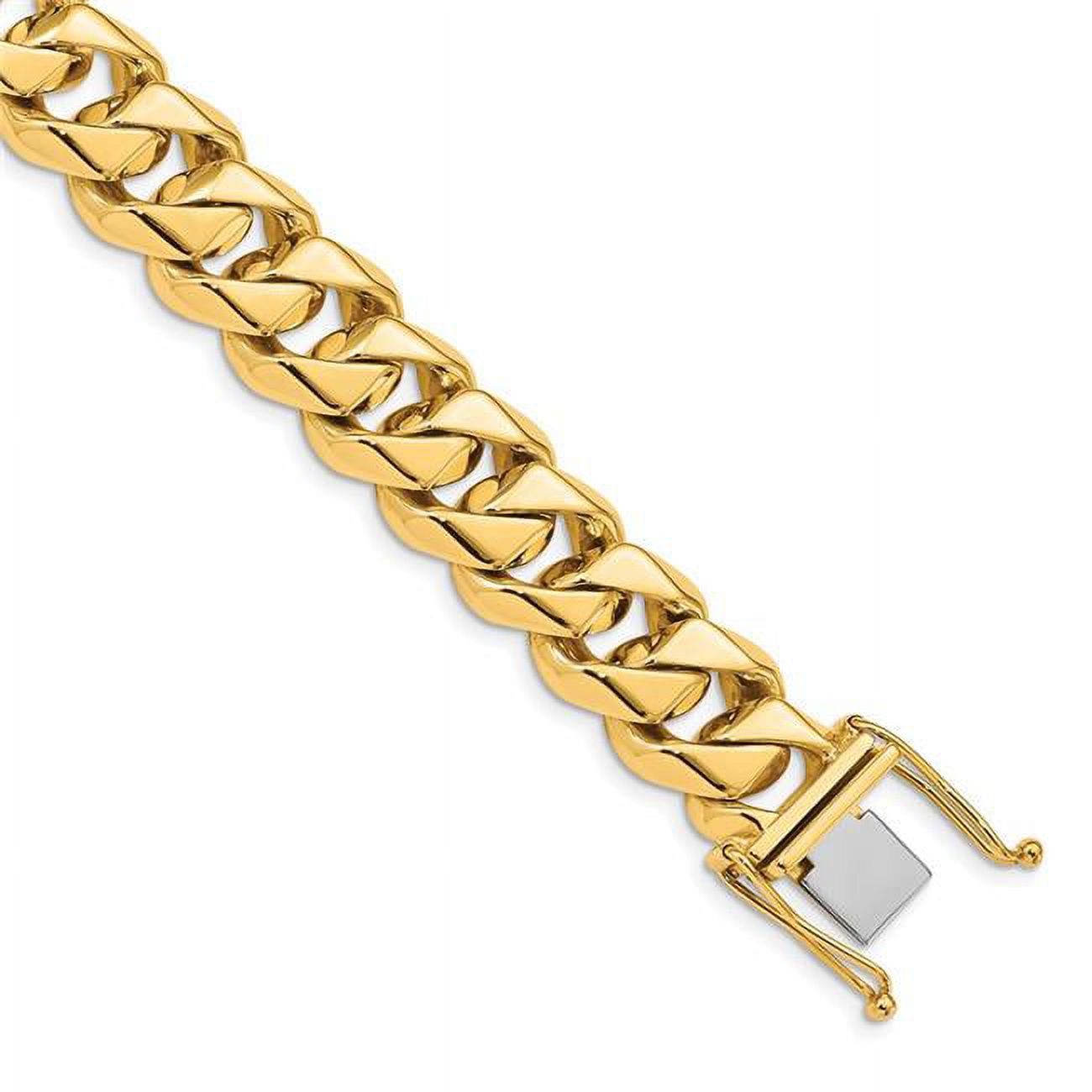 Finest Gold 14K Yellow Gold 14 mm Hand-Polished Traditional Link Chain ...