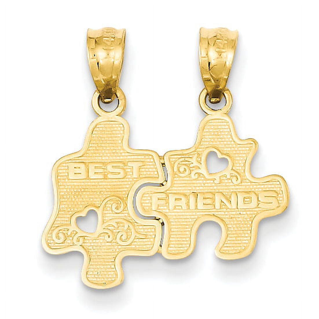 Finest Gold 14K Yellow Gold Matching Best Friend Puzzle Pieces Break ...
