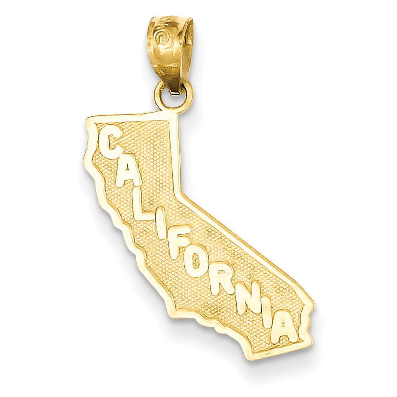 Finest Gold 14K Yellow Gold California State Map Pendant, Polished ...