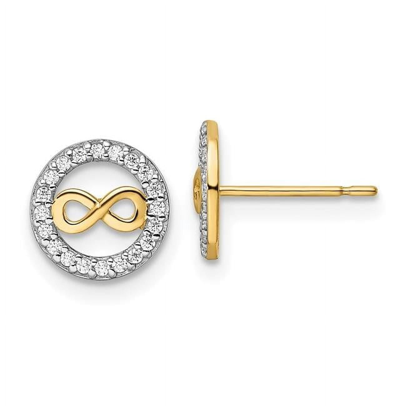 Finest Gold 14K Yellow Gold CZ Infinity Symbol Post Earrings - Walmart.com