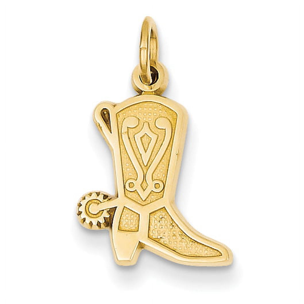 Finest Gold 14K Yellow Gold Cowboy Boot Charm - Walmart.com
