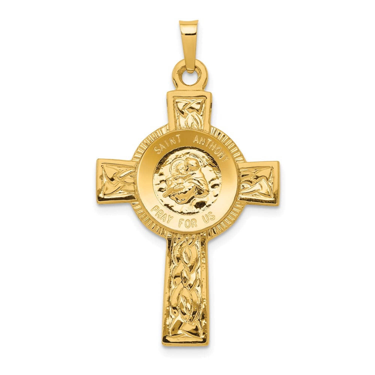 14k Gold Cross with St Anthony Medal Pendant, Pendants for Necklace ...