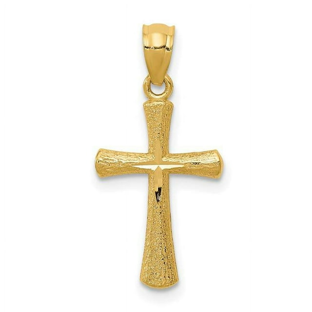 Finest Gold 14K Yellow Gold Diamond-Cut Cross Pendant - Walmart.com