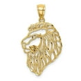 Finest Gold 14K Yellow Gold Diamond-Cut Lion Profile Pendant - Walmart.com