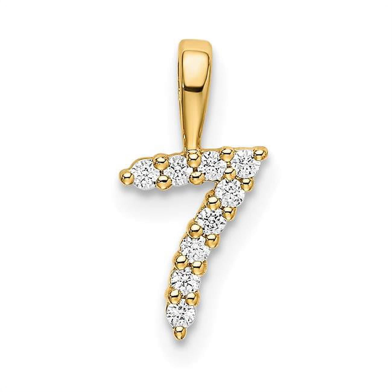 Finest Gold 14K Yellow Gold Diamond Number 7 Pendant - Walmart.com