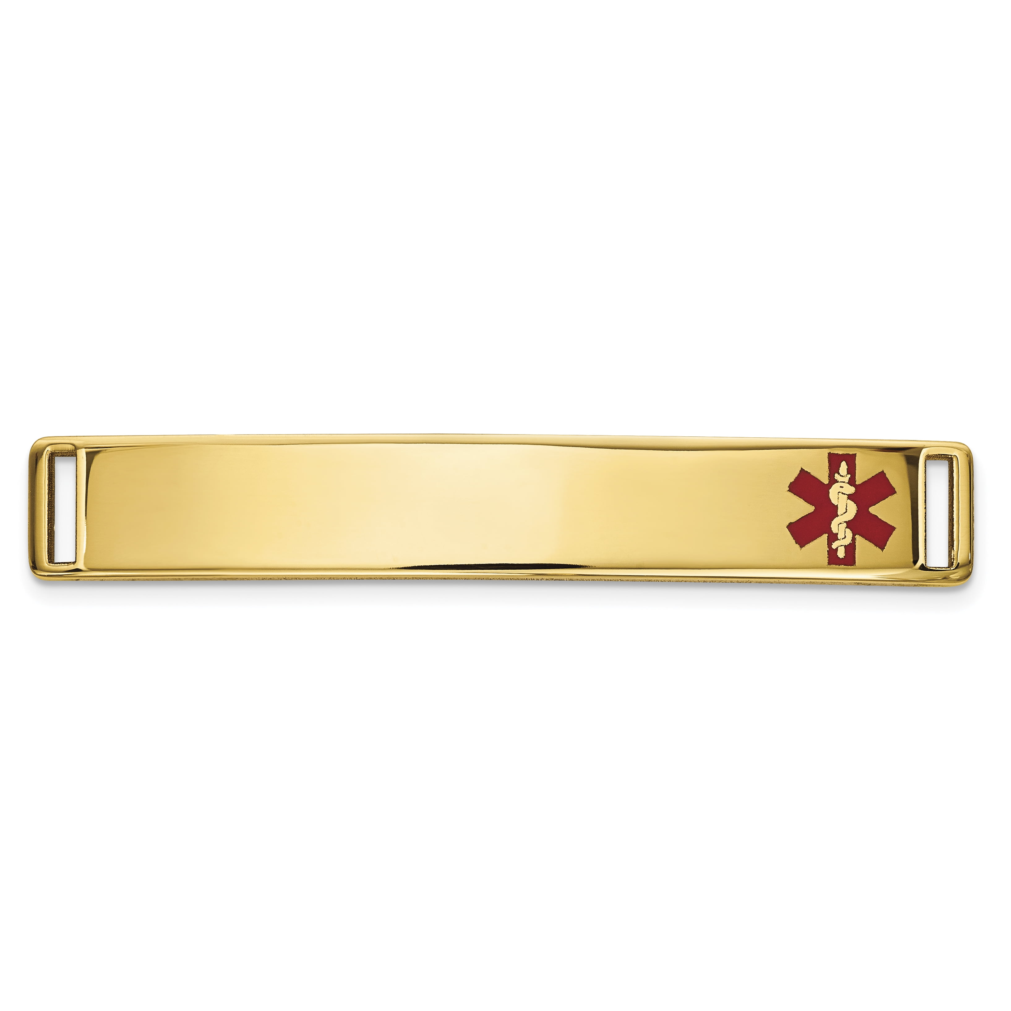 14K 36x6mm Off-Center Red Epoxy Enameled Medical ID Plate # 818 XM650 ...