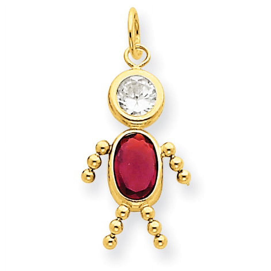 Finest Gold 14K Yellow Gold January Boy Birthstone Charm - Walmart.com