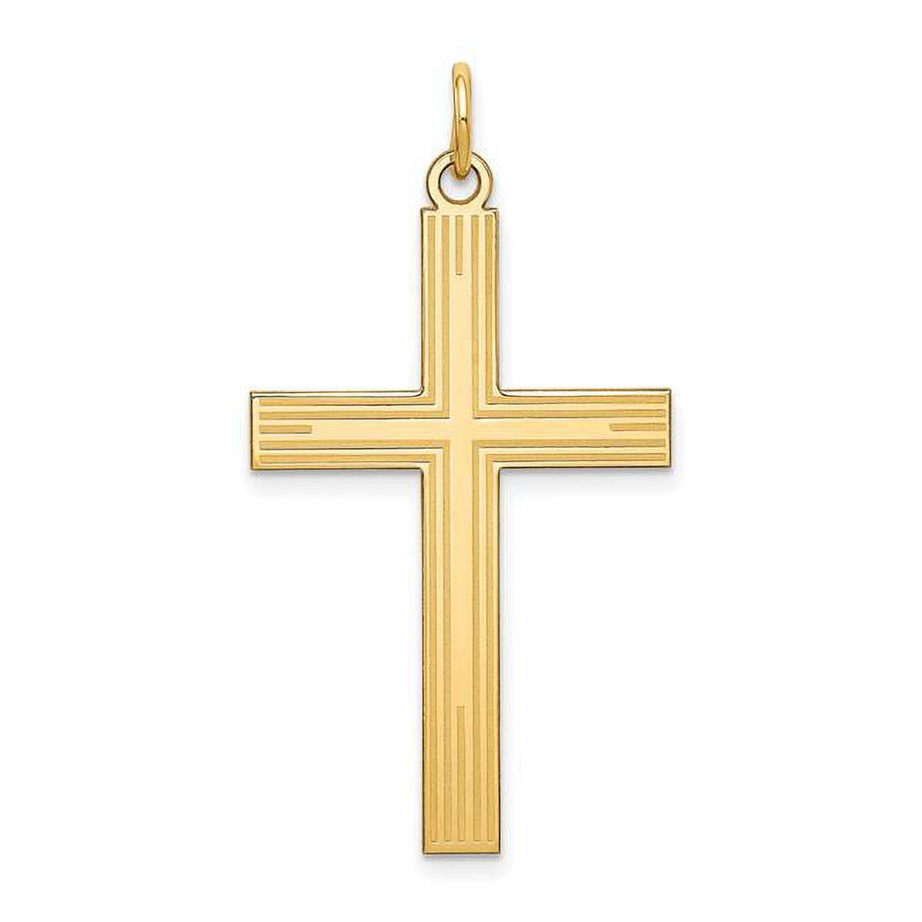Finest Gold 14K Yellow Gold Laser Designed Cross Pendant - Walmart.com