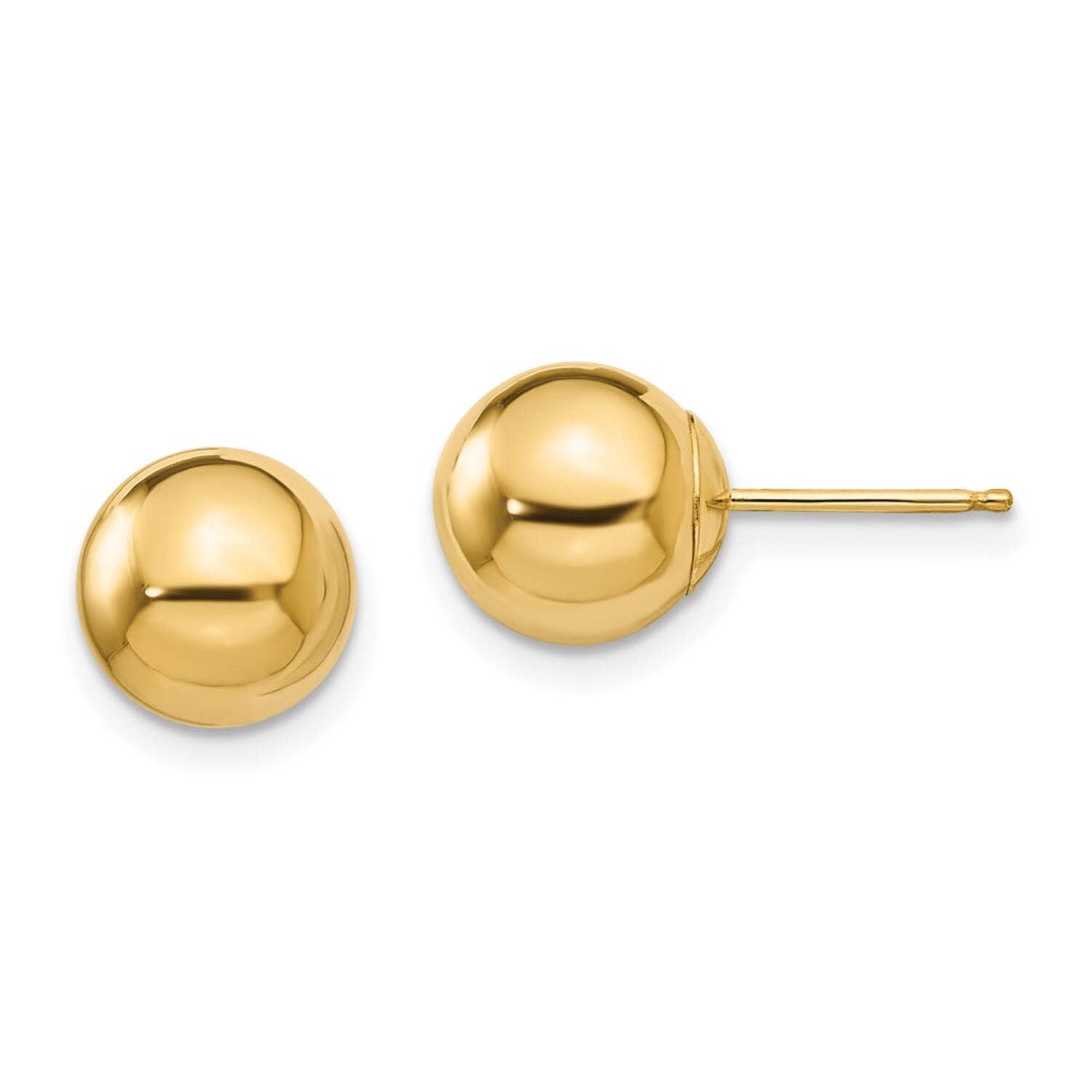 Madi K 14k Polished 8mm Ball Post Earrings - Walmart.com