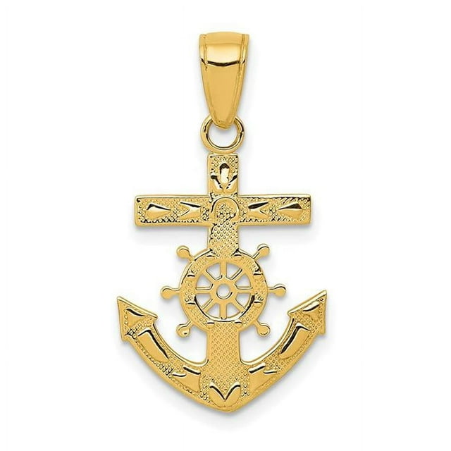 Finest Gold 14K Yellow Gold Mariners Cross Pendant - Walmart.com