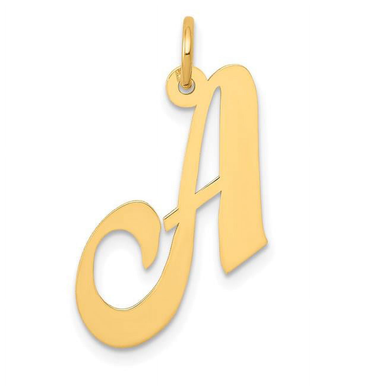 Finest Gold 14K Yellow Gold Medium Fancy Script Letter A Initial Charm ...