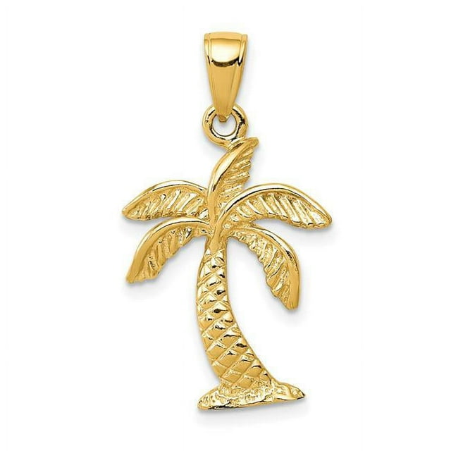 Finest Gold 14K Yellow Gold Palm Tree Pendant - Walmart.com