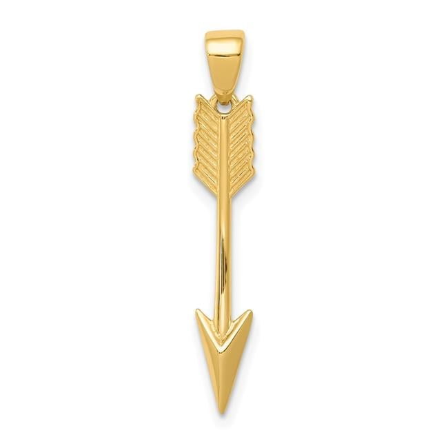 Finest Gold 14K Yellow Gold Polished 3D Arrow Pendant - Walmart.com